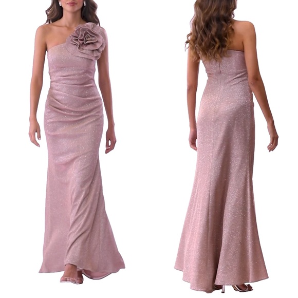 Betsy & Adam | Dresses | New Betsy Adam Metallic Dusty Rose Glittery ...